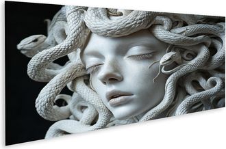Islandburner Prime Bild auf Leinwand Marmorb&uuml;ste mit Schlangenhaar inspiriert von der Medusa Mythologie Bilder Wandbilder Poster