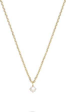 Tamaris Necklace - Halsketten mit funkelndem Anh&auml;nger aus Edelstahl - IP Gold - Ankerkette verstellbar bis 43 cm - wasserfest & hautfreundlich