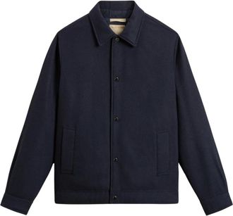 Woolrich Homme, Vestes, Bleu, Taille: XL Veste chemise en mélange de laine