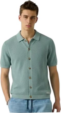 Guess Homme, Tops, Vert, Taille: XL Polo &agrave; Manches Courtes en Maille Textur&eacute;e