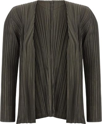 Issey Miyake Cardigan Mellow Pleats - Femme - Pulls - Vert - Taille: 46 FR