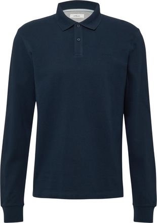 s.Oliver Langarm-Poloshirt aus Baumwoll-Piqu&eacute; mit B&uuml;ndchen