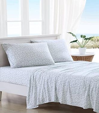 Tommy Bahama | Hibiscus Bloom Collection | Bettw&auml;sche-Set - knackig & k&uuml;hl 100% Gewaschene Baumwolle, leichte Bettw&auml;sche, Kingsize, Gr&uuml;n