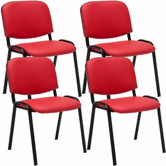 Clp 4er Set Besucherstuhl Ken Kunstleder rot