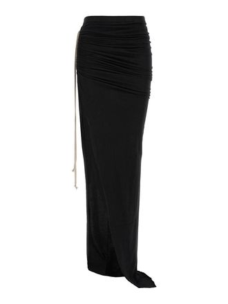 Rick Owens Jupe Midi - Noir