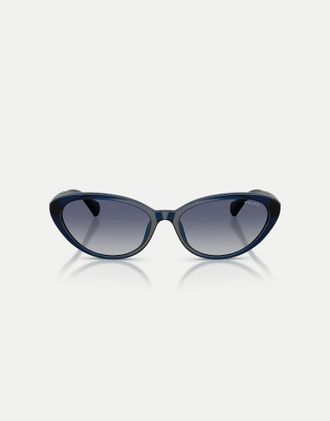 Ralph Lauren lunettes de soleil papillon avec verres bleus en bleu transparent fonc&eacute;