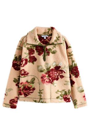 Next Fleecejacke Teddy-Borgoberteil mit 1/4-Rei&szlig;verschluss (1-St)