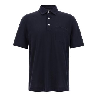 Ermenegildo Zegna Piqu&eacute;-Polohemd - - Tops - Herren - Blau - L
