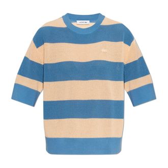 Lacoste Femme, Pulls, Multicolore, Taille: 38 FR T-Shirt en maille ray&eacute;e