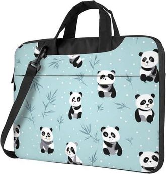 Generic Sac pour ordinateur portable de 15,6 pouces avec bandouli&egrave;re - Motif pandas de dessin anim&eacute; - Housse de protection antichoc pour ordinateur portable -