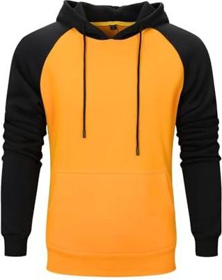 Generic Sweat &agrave; capuche en polaire pour homme, avec cordon de serrage, coupe ajust&eacute;e, sweat &agrave; capuche en polaire avec cordon de serrage, pull avec grandes poc