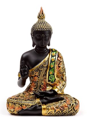 Puckator Thail&auml;ndischer Buddha - Schwarz und Orange - Meditation