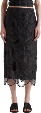 Meimeij Femme, Jupes, Noir, Taille: 40 FR Longuette spacco sul dietro