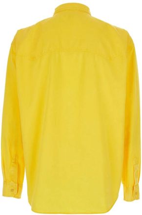 Versace Homme, Chemises, Jaune, Taille: M Chemise jaune &agrave; col boutonn&eacute; et deux poches plaqu&eacute;es sur le devant en coton pour homme