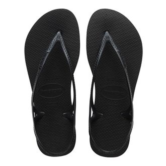 Havaianas Sunny II, Comfortable and Durable Sandals, with Heel Strap Closure for Stability, Thin Straps, Women, Schwarz, 37/38 EU