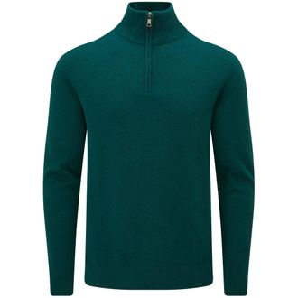 Charles Wilson Baumwollpullover mit Rei&szlig;verschluss f&uuml;r Herren (XXL, Dark Green (0524))
