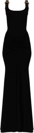 Versace Jeans Couture Femme, Robes, Noir, Taille: 34 FR Long Dress With Decorative Buckles On The Straps