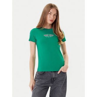 Guess T-Shirt W5YI04 J1314 Grün Slim Fit