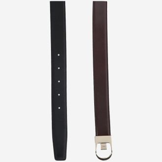 Saint Laurent Womens Smooth Leather Reversible Belt Black-Brown Calfskin Black/brown