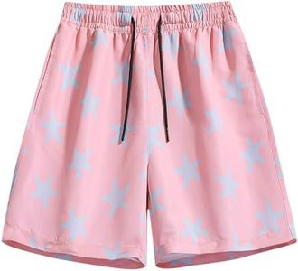 Generic Short cargo pour homme - Noir - Taille &eacute;lastique - Avec poches - Pantalon chino d&eacute;t&eacute; extensible - Pantalon cargo - Coupe ajust&eacute;e, rose, XXL