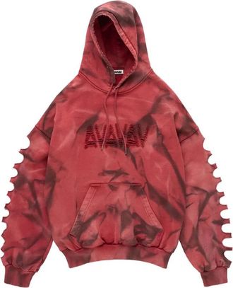 Avavav Avavav, Homme, Sweatshirts et sweats &agrave; capuche, Rouge, Taille: L Shoulderless Slashed Sweat &agrave; capuche