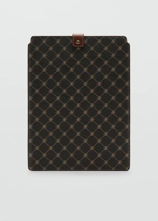 Mango Housse ordinateur portable imprim&eacute; logo marron - Femme - Taille unique - MANGO