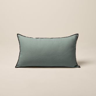 Madura Housse De Coussin Carlina Vert de gris et bourdon noir - VERT