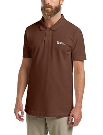 Jack Wolfskin Essential Polo M T-Shirt, Dark Rust, L Hommes
