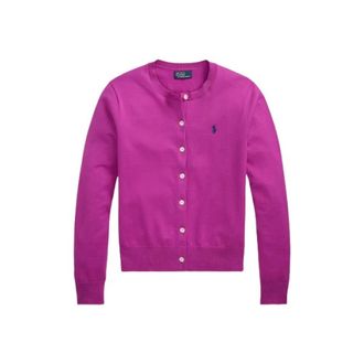 Polo Ralph Lauren Femme, Pulls, Rose, Taille: 36 FR Cardigan emblématique en coton Pima