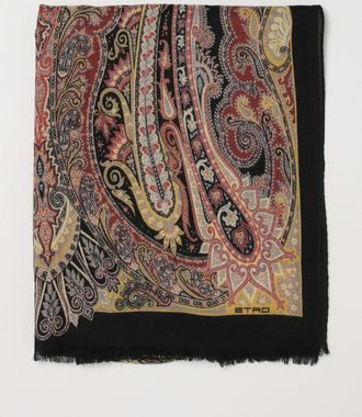 Etro Schal aus 100% Kaschmir mit Paisley-Print und Fransenr&auml;ndern