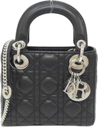 Dior Pre-owned Lady Dior Mini Lambskin Bag - Femme - Pre-owned - Noir - Taille: ONE Size