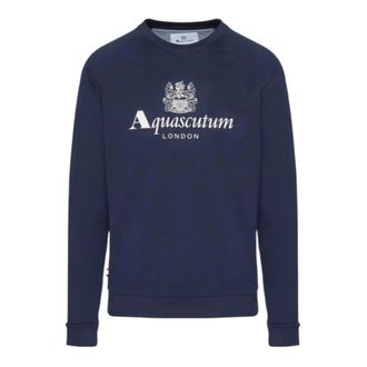 Aquascutum Big Logo Crewneck - - Sweatshirts & Hoodies - Herren - Blau - XL