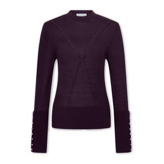 Paco Rabanne Pull en soie et laine m&eacute;rinos - Femme - Pulls - Violet - Taille: 40 FR