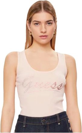 Guess Femme, Tops, Rose, Taille: 38 FR Strass D&eacute;bardeur