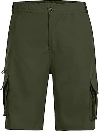 Generic Short cargo d&eacute;contract&eacute; multi-poches pour homme - Pantalon d&eacute;contract&eacute; pour lext&eacute;rieur - Short dentra&icirc;nement pour homme, Vert, M