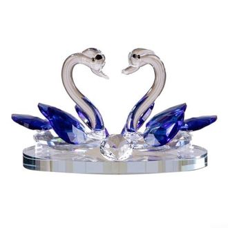 Generic &Eacute;l&eacute;gante figurine de cygne en cristal pour d&eacute;coration de la maison, salon, &eacute;tude ou bureau, d&eacute;coration en verre blanc, bleu, rose, rouge ou jaune, scu