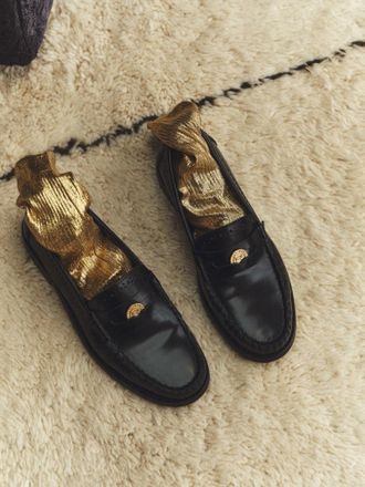 Gerard Darel Mocassins en cuir glac&eacute; - AUGUSTINE - Noir