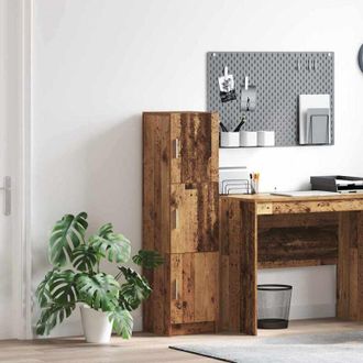 vidaXL Vidaxl - Meuble de rangement bois ancien 31,5 x 32 x 124 cm - Avec porte - Bois ding&eacute;nierie - Pour salon ou salle &agrave; manger