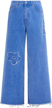 Marni jean à appliques fleurs - Bleu