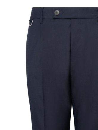 low brand Mens Trousers Slim Carrot Navy Cotton