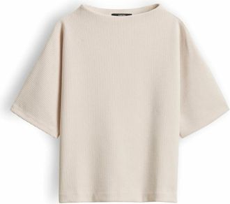 someday Geripptes T-Shirt mit kurzen &Auml;rmeln - - Tops - Damen - Wei&szlig; - XL