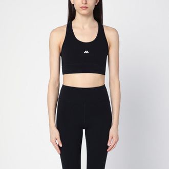 Balenciaga Black Activewear sleeveless top in matt nylon blend
