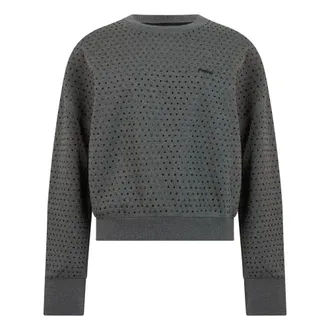 Pinko Pinko, Femme, Sweatshirts et sweats &agrave; capuche, Gris, Taille: 40 FR SweaT-shirt avec applications