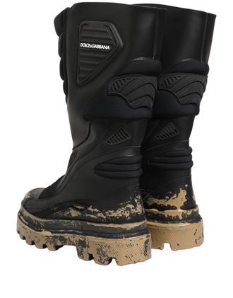 Dolce & Gabbana Leather Biker Boot - Black