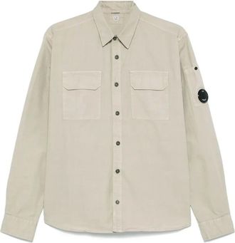 C.P. Company C.p. Company - Chemise Gabardine Lens - Homme - Chemises - Beige - Taille: M