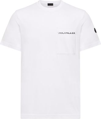 Moncler Moncler T-shirt En Jersey De Coton &Agrave; Logo, Homme, Blanc, Taille: Xxl