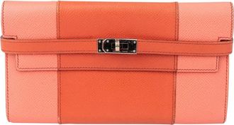 Herm&egrave;s Portemonnaie - Hermes Bicolor Epsom Leather Kelly Wallet - Gr. unisize - in Rot - f&uuml;r Damen