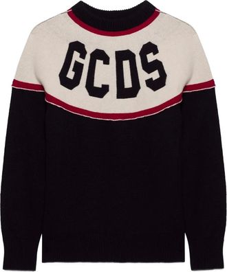 GCDS pull à logo en intarsia - Noir