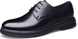 Generic Chaussures habill&eacute;es for Hommes, Chaussures Derby &agrave; Lacets, Bout Rond Bruni, Cuir Bas, Semelle en Caoutchouc antid&eacute;rapante, Bal de Promo(Noir,38 EU)