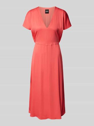 HUGO BOSS Midikleid mit V-Ausschnitt Modell Dieshana
